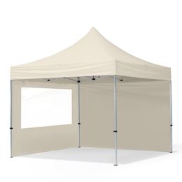 TOOLPORT 3x3m Aluminium Faltpavillon, inkl. 2 Seitenteile, creme - (59003)