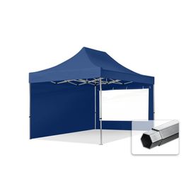 TOOLPORT 3x4,5m Aluminium Faltpavillon, inkl. 2 Seitenteile, dunkelblau - (600209)
