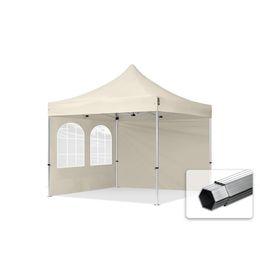 TOOLPORT 3x3m Aluminium Faltpavillon, inkl. 2 Seitenteile, creme - (600158)