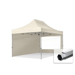TOOLPORT 3x4,5m Aluminium Faltpavillon, inkl. 2 Seitenteile, creme - (600208)