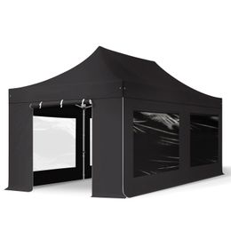 TOOLPORT 3x6m Aluminium Faltpavillon, inkl. 4 Seitenteile, schwarz - (600222)