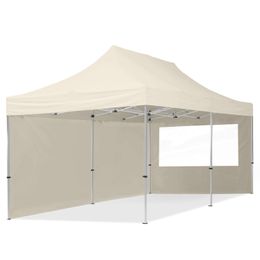 TOOLPORT 3x6m Aluminium Faltpavillon, inkl. 2 Seitenteile, creme - (59022)