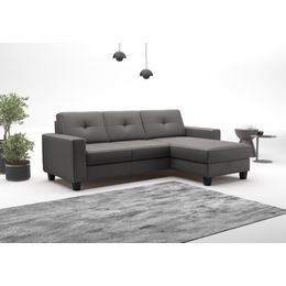 Ecksofa Places of Style, B:239cm H:91cm T:164cmmocca, Wohnzimmer, Sofas, "Varese", wahlweise mit Bettfunktion und Bettkasten