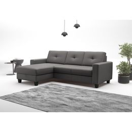 Ecksofa Places of Style, B:239cm H:91cm T:164cmmocca, Wohnzimmer, Sofas, "Varese", wahlweise mit Bettfunktion und Bettkasten