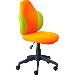 Bürostuhl Inosign, bunt (orange, grün), B:52cm H:94cm T:56cm, Stühle, Bürodrehstuhl, für Kinder und Jugendliche