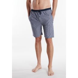 Bermudas Tom Tailor "Dakota", Herren, Gr. 48S, N-Gr, blau (blau, mittel, karo), Popeline, Obermaterial: 100% Baumwolle, kariert, bequem kurz, Hosen, Bindeband, Seitentaschen, locker, bequem, atmungsaktiv