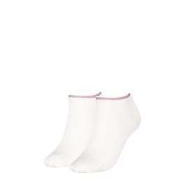 Sneakersocken Tommy Hilfiger "TH WOMEN SNEAKER 2P SHINE", Damen, Gr. 35-38, weiß, Materialmix, unifarben, Socken, mit feuchtigkeitsableitender Technologie