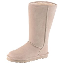 Winterstiefel Bearpaw "ELLE TALL", Damen, Gr. 39, Normalschaft, grau (mushroom), Veloursleder, Schuhe Schlupfstiefel Winterstiefel, Schlupfstiefel mit wasserabweisender Neverwet Imprägnierung