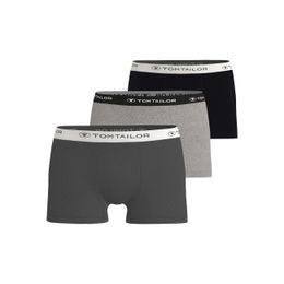 Boxershorts Tom Tailor "Buffer", Herren, Gr. S, schwarz (anthra, melange, schwarz), Single Jersey, Obermaterial: 95% Baumwolle, 5% Elasthan, unifarben, bequem, Unterhosen, weich, bequem, basic, eng, Logobund, Baumwollmix