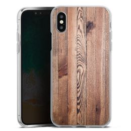DeinDesign iPhone X Handy Silikon Hülle Case transparent Handyhülle Muster Wooden Look Wood Silikon Case