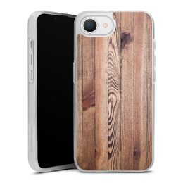 DeinDesign iPhone 16e Handy Silikon H&uuml;lle Case transparent Handyh&uuml;lle Wooden Look Wood Muster Silikon Case