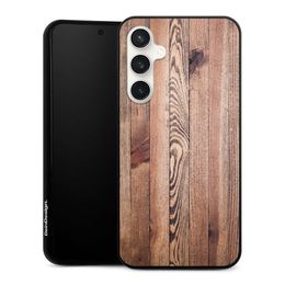 DeinDesign Galaxy S23 FE Handy Silikon Hülle Case schwarz Handyhülle Muster Wooden Look Wood