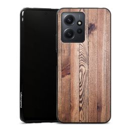 DeinDesign Xiaomi Redmi Note 12 4G Handy Silikon H&uuml;lle Case schwarz Handyh&uuml;lle Wood Wooden Look Muster