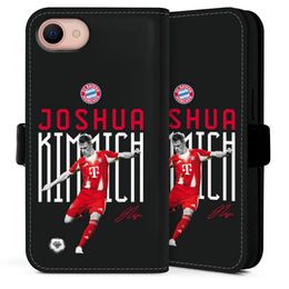 DeinDesign iPhone 16e Handy Klapph&uuml;lle Handyh&uuml;lle aus Kunst Leder schwarz Flip Case Official Licensed Product Fc Bayern M&uuml;nchen Kimmich Sideflip mit Lasche