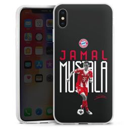 DeinDesign iPhone Xs Max Handy Silikon H&uuml;lle Case transparent Handyh&uuml;lle Fc Bayern M&uuml;nchen Jamal Musiala Official Licensed Product Silikon Case