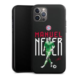 DeinDesign iPhone 12 Pro Handy Silikon H&uuml;lle Case schwarz Handyh&uuml;lle Fc Bayern M&uuml;nchen Manuel Neuer Official Licensed Product