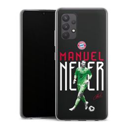 DeinDesign Galaxy A32 4G Handy Silikon H&uuml;lle Case transparent Handyh&uuml;lle Manuel Neuer Fc Bayern M&uuml;nchen Official Licensed Product Silikon Case
