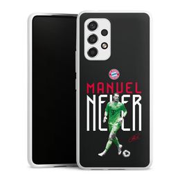 DeinDesign Galaxy A53 5G Handy Silikon H&uuml;lle Case wei&szlig; Handyh&uuml;lle Fc Bayern M&uuml;nchen Manuel Neuer Official Licensed Product Silikon Case