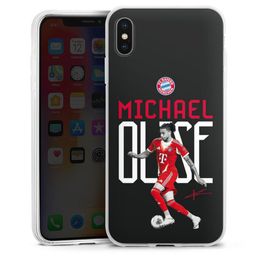 DeinDesign iPhone Xs Max Handy Silikon H&uuml;lle Case transparent Handyh&uuml;lle Fc Bayern M&uuml;nchen Michael Olise Official Licensed Product Silikon Case