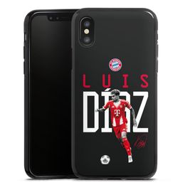 DeinDesign iPhone X Handy Silikon H&uuml;lle Case schwarz Handyh&uuml;lle Fc Bayern M&uuml;nchen Official Licensed Product Luis Diaz