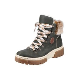 Rieker Stiefelette Damen Gr&ouml;&szlig;e 37 braun / dunkelgr&uuml;n Winterschuhe