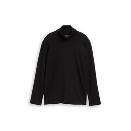 Tom Tailor Herren Basic Rollkragenshirt, schwarz, Uni, Gr. M