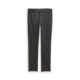 Tom Tailor Denim Herren TTSLIM Chino Hose, schwarz, Kariert, Gr. S
