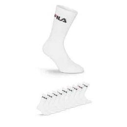 Sportsocken Fila "UNISEX CREW TENNIS FULL TERRY SOCKS", Herren, Gr. 39-42, wei&szlig;, Baumwollmischung, bedruckt, unifarben, normal, Socken Sportsocken