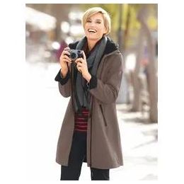 Softshelljacke Casual Looks, Damen, Gr. 36, grau (taupe), 94% Polyester, 6% Elasthan, unifarben, figurumspielend, Jacken Softshelljacke