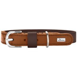 Hunter Halsband Wolmar BioThane x Leder schokobraun/cognac / 40