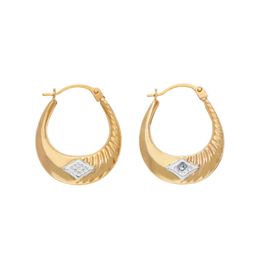 WITT Damen Creole, Gelbgold 375, Gr&ouml;&szlig;e 0