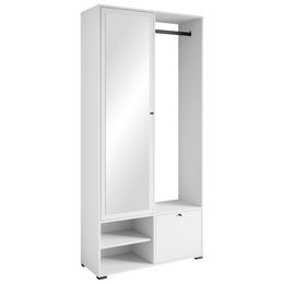 P & B Garderobe Dino, Wei&szlig;, Holzwerkstoff, 90x190x33 cm, Fsc, Garderobe, Garderoben-Sets & Serien, Garderoben-Sets