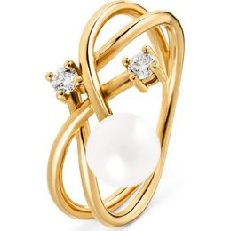 YAMŌKO Ring Damen Gr&ouml;&szlig;e 58 gold / transparent / wei&szlig;