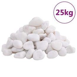 vidaXL Polierte Kiesel Wei&szlig; 2-5 cm 25 kg