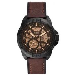 Automatikuhr Fossil "BRONSON", braun, Armbanduhren, Herren, Automatikuhr, Armbanduhr, Herrenuhr, mechanische Uhr, Lederarmband