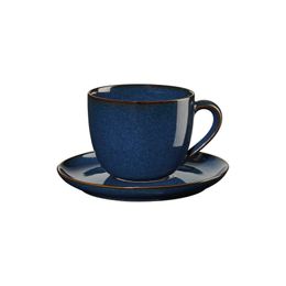 Asa cappuccinotasse mit unterteller, midnight blue