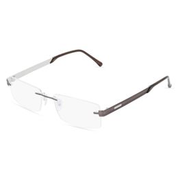 Fielmann COMFORT 033 TR Brille Herren | Fassung: Randlos, Quadratisch, Grau Silber