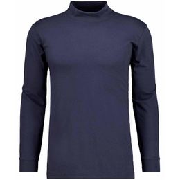 Stehkragenshirt Ragman, Herren, Gr. XL, blau (marineblau), Baumwolle, regular fit, hoch geschlossener Ausschnitt, Shirts