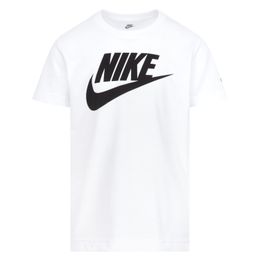 T-Shirt Nike Sportswear "NKN FUTURA EVERGREEN", Mädchen, Gr. 98 (3), weiß, Obermaterial: 60% Baumwolle, 40% Polyester, Rundhals, Shirts, für Kinder