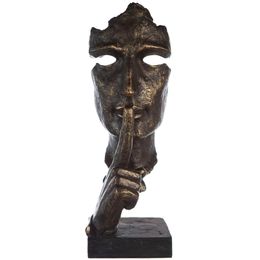 Dekofigur CASABLANCA BY GILDE "Skulptur XL Silence", braun (bronzefarben), B:39cm H:100cm T:35cm, Kunstharz, Dekofiguren