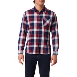 Langarmhemd, Herren, Gr. 5XL, N-Gr, bunt (rhubarb check), Web, Obermaterial: 100% Baumwolle, Pioneer Authentic Jeans, kariert, regular fit taillenbedeckt, ohne Ausschnitt, Manschette, Hemden, mit Karomuster