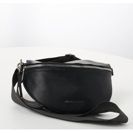 Bauchtasche Marco Tozzi, Damen, Gr. B/H/T: 25cm x 15cm x 6cm, schwarz, Lederimitat, unifarben, Taschen, Damen Mini Bag, Umhängetasche, Gürteltasche mit Logoschriftzug