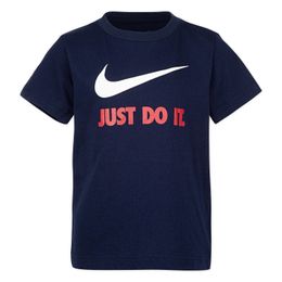 T-Shirt Nike Sportswear "NKB SWOOSH JDI Short -Sleeve TEE - für Kinder", Jungen, Gr. 6 (116), blau (dunkelblau), Obermaterial: 100% Baumwolle, Rundhals, Shirts, für Kinder