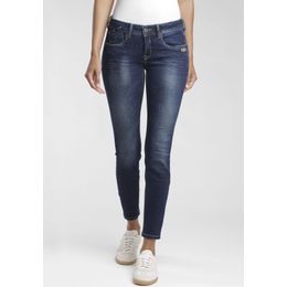 Skinny-fit-Jeans Gang "94FAYE", Damen, Gr. 30, N-Gr, blau (schwarz indigo), Denim/Jeans, Obermaterial: 93% Baumwolle, 6% Polyester, 1% Elasthan, skinny fit knöchelfrei, Jeans, im Flanking-Style