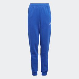Sporthose adidas Sportswear "TIBERIO 3STREIFEN COLORBLOCK KIDS HOSE", Mädchen, Gr. 164, N-Gr, blau (semi lucid blau, medium grau heather, weiß), Obermaterial: 70% Baumwolle, 30% Polyester, Hosen