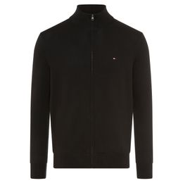 Tommy Hilfiger Herren Strickjacke "ESSENTIAL COTTON ZIP THRU"schwarz, Gr. L, Strick, Obermaterial: 100% Baumwolle, Strickjacken, mit Logostickerei