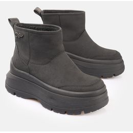 Buffalo Damen Winterboots "Olympia Pull On LO Warm", Gr. 41schwarz, Nubuklederimitat, Schuhe, Schlupfboots, Stiefelette, Casual-Boots mit Memory Foam