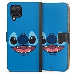DeinDesign Galaxy A12 Handy Klapph&uuml;lle Handyh&uuml;lle aus Kunst Leder schwarz Flip Case Official Licensed Product Lilo & Stitch Disney Sideflip mit langer Lasche