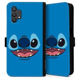DeinDesign Galaxy A32 5G Handy Klapph&uuml;lle Handyh&uuml;lle aus Kunst Leder schwarz Flip Case Official Licensed Product Lilo & Stitch Disney Sideflip mit langer Lasche