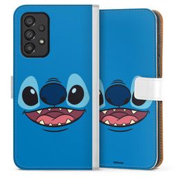 DeinDesign Galaxy A33 5G Handy Klapph&uuml;lle Handyh&uuml;lle aus Kunst Leder wei&szlig; Flip Case Official Licensed Product Lilo & Stitch Disney Sideflip mit Lasche